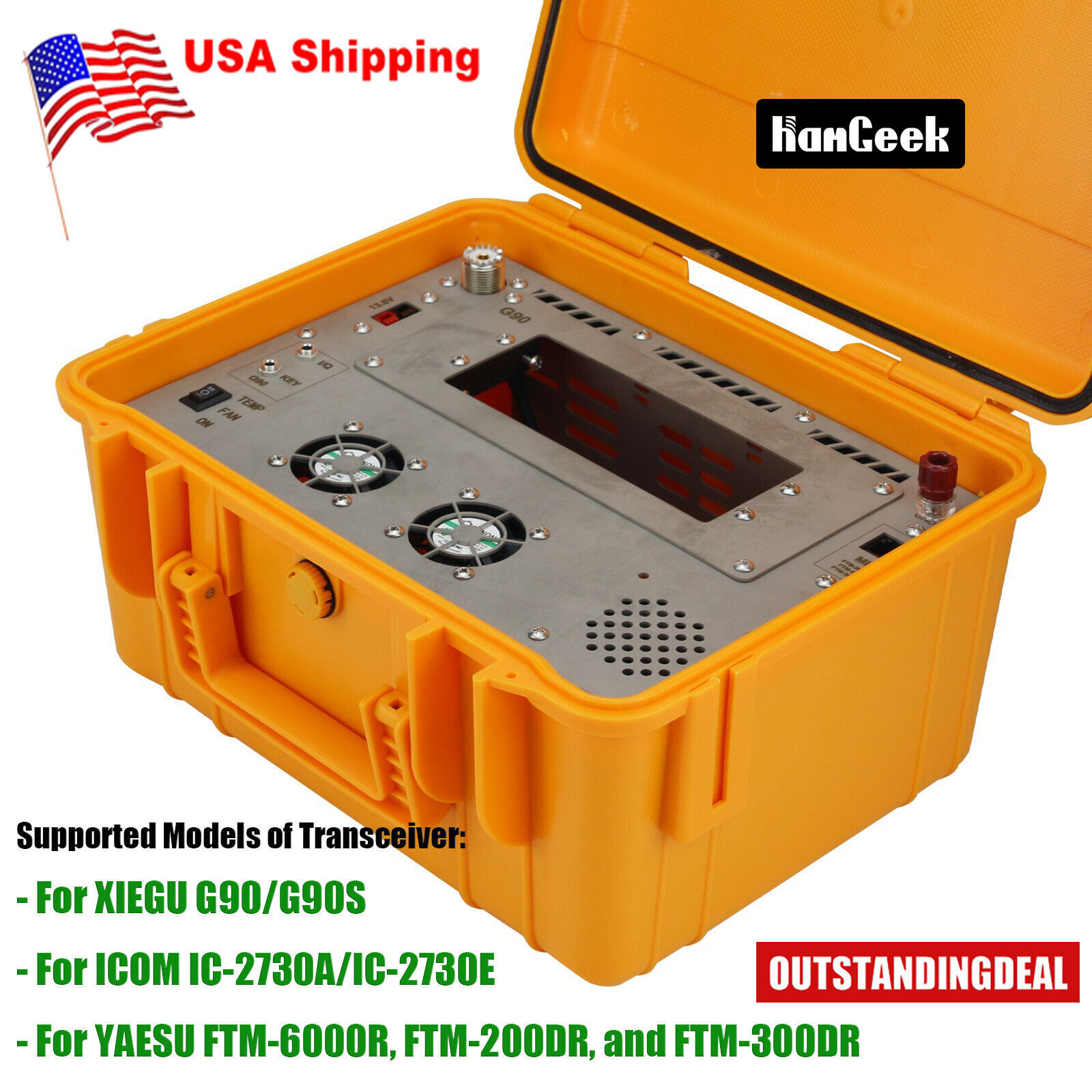 Orange Waterproof Radio Box for Xiegu G90/IC-2730/FTM-200DR/FTM-300DR ...