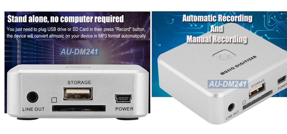 Analog Audio To MP3 Recorder Player W/IR Remote + USB Input + SD Card ...