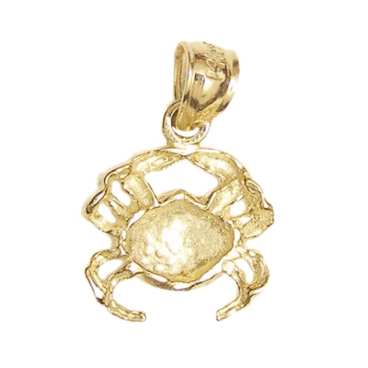 New 14k Gold Crab Charm Pendant | eBay