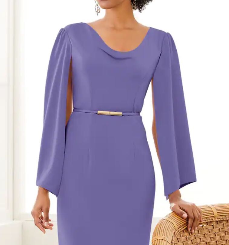 Size 18W PLUS Ashro Lavender Formal Wedding Party Church Shardia Sheath ...