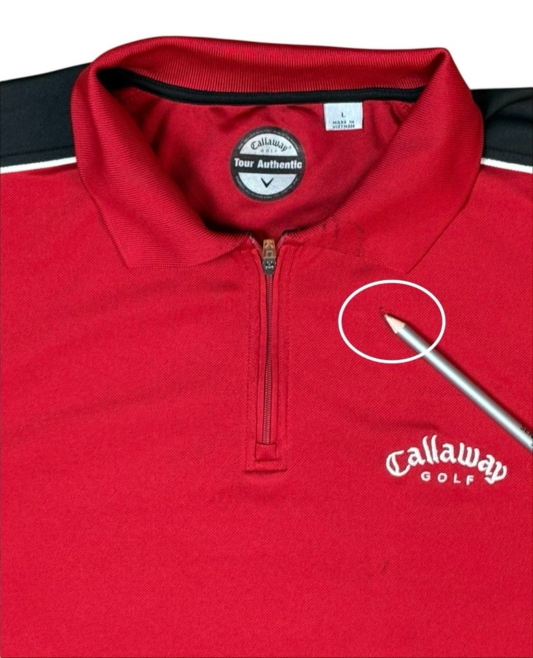 Callaway Golf - Tour Authentic Mens Large Embroidered Red/Black 1/4 Zip ...