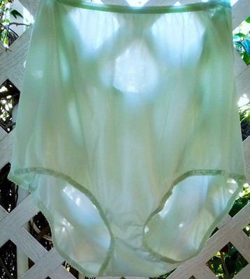 SHADOWLINE GREEN TEA SHEER NYLON "NO SEAMS & NO COTTON" GUSSET PANTY 11/4X | eBay