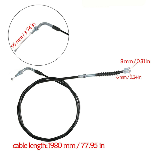 1980mm 95mm Travel Throttle Cable GY6 110cc 150cc 200cc Go Kart ATV ...
