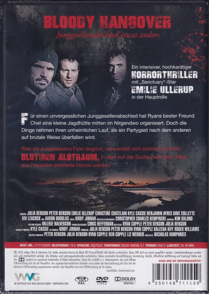 Bloody Hangover Horror DVD Junggesellenabschied Blutig Splatter NEU FSK ...