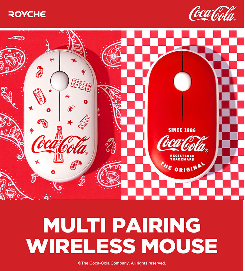 Coca-Cola Noiseless / Wireless Bluetooth Computer Mouse Multi Pairing ...