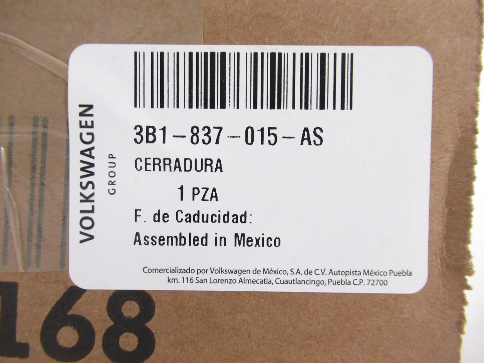 Genuine OEM Volkswagen 3B1-837-015-AS Driver Side Lock Latch Actuator ...