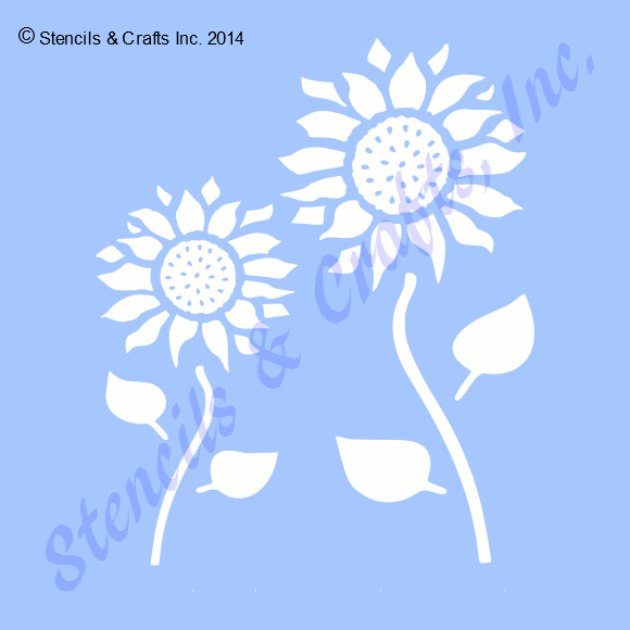 8" SUNFLOWER STENCIL 2 SUNFLOWERS STENCILS FLOWER PAINT CRAFT ART ...