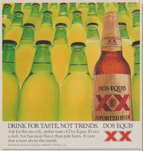 1986 Dos Equis XX Beer -"Taste Towers Above The Trends" Bottles - Print Ad Photo | eBay