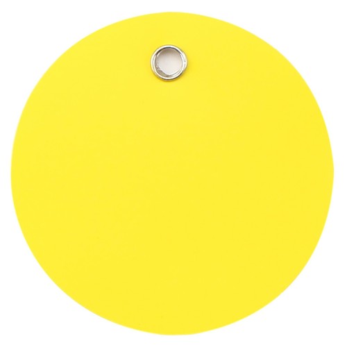 100 Yellow Plastic Tags - 2" Diameter - Tearproof - Inventory Tag ...