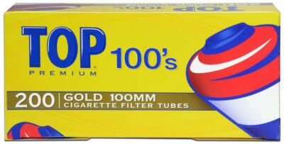 Top 100s 100mm Gold Light Cigarette Filtered Tubes - 4 Boxes (1000 ...