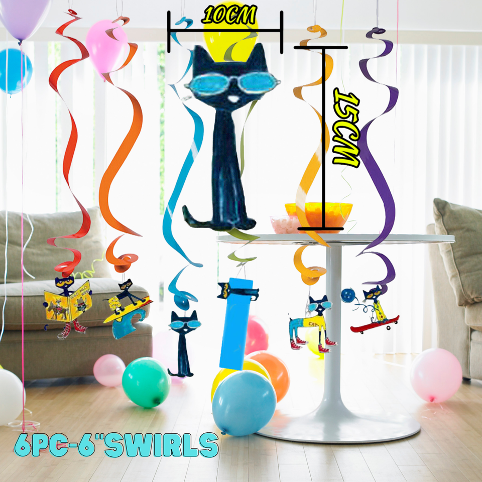 Pete The Cat balloon cupcake topper birthday party decoration theme ...
