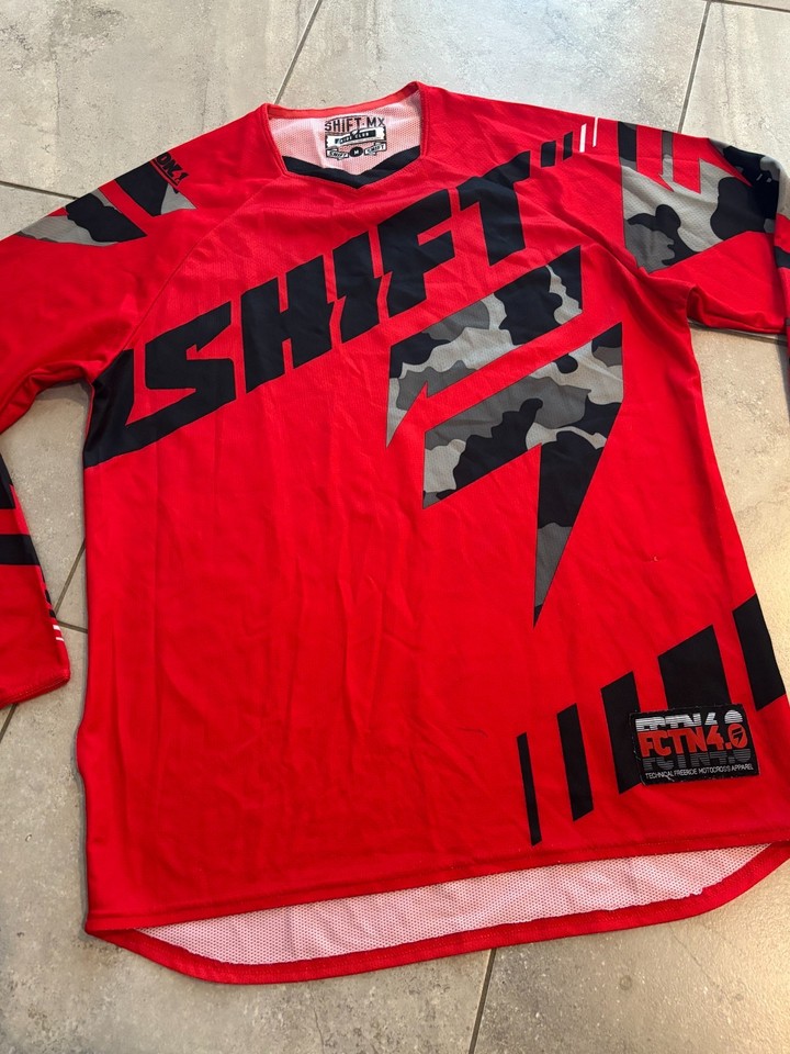 Shift Faction 4.0 Jersey Motocross Racing Sports Long Sleeve MX Red ...