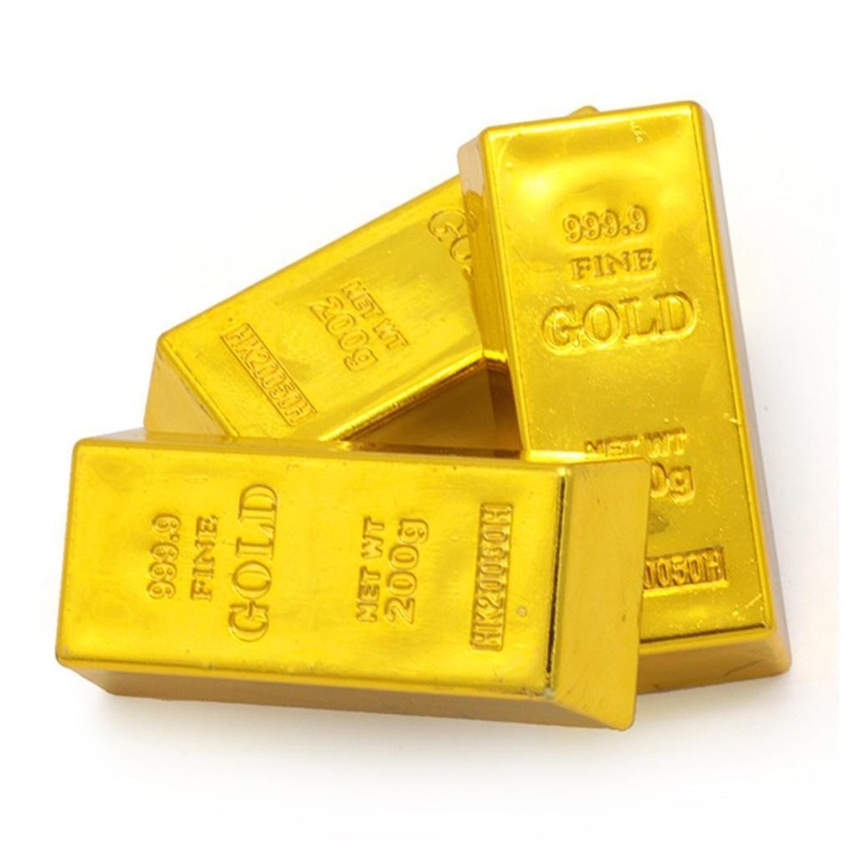 10Pcs Fake Plastic Gold Bar Bullion Prop Halloween Dress Ornament Kids ...
