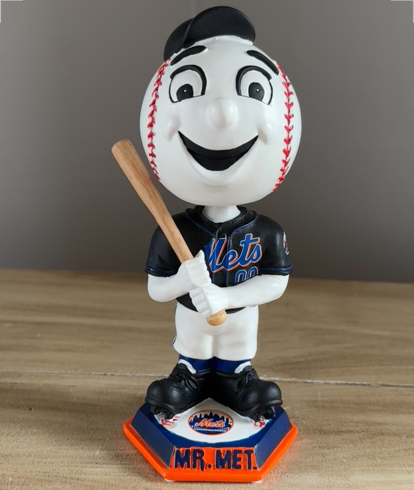 MR. MET New York Mets Mascot MLB Knucklehead BLACK JERSEY Bobblehead ...