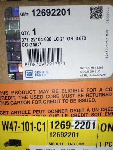 NEW GM 12692201 Engine Control Module 2017-2021 | eBay