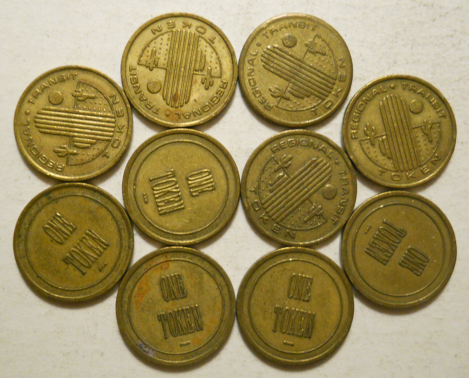 Lot of 10 Regional Transit (Phoenix, Arizona) transit tokens - AZ640H ...