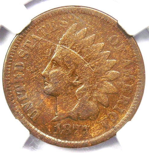 1877 Indian Cent 1C - Certified NGC VF Detail - Rare Key Date Certified ...