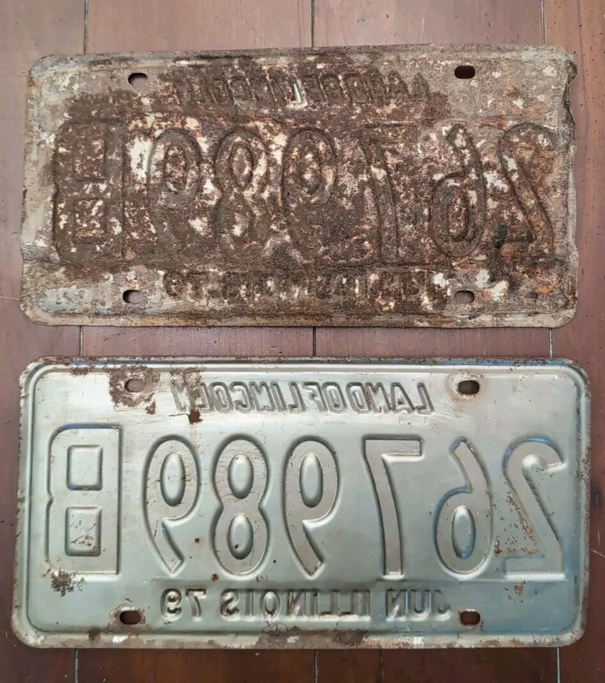 Matching Pair 1979 Illinois License Plates #267 989 B | eBay