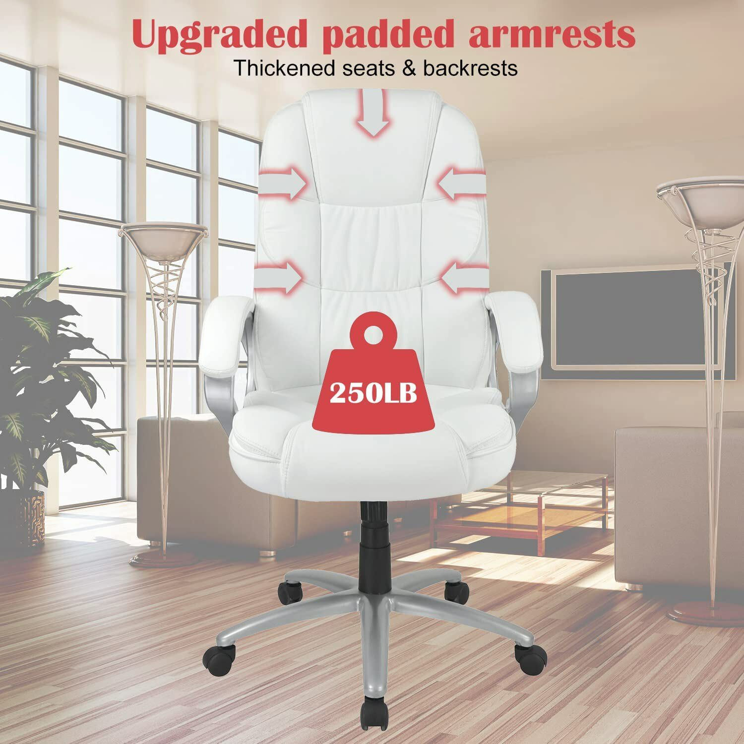 Office Chair High Back Computer Desk Chair Executive Swivel Task Chair ...