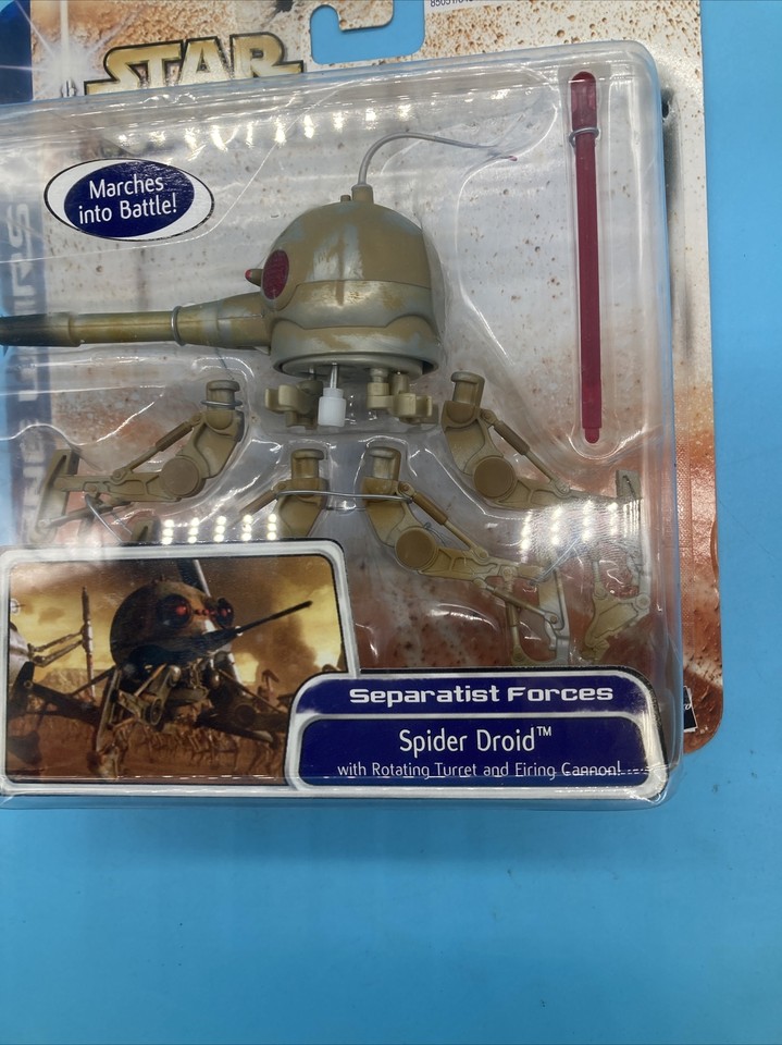 RARE 2003 STAR WARS CLONE WARS SPIDER DROID TURRET & CANNON ACTION ...