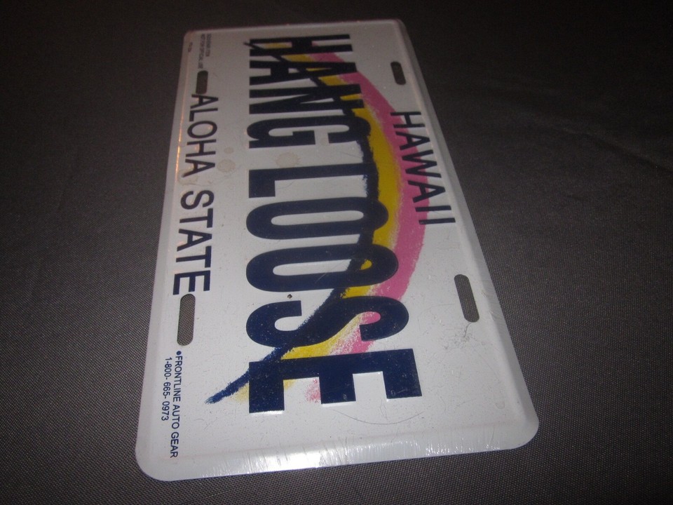 HAWAII HANG LOOSE Aloha STATE Rainbow VANITY Novelty LICENSE PLATE NEW ...