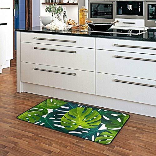 Kitchen Rugs Green Tropical Design Non-Slip Soft Kitchen Mats Bath Rug ...