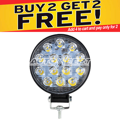 LED Work Light Bar Flood Spot Lights Driving Lamp Offroad Car SUV Round ...