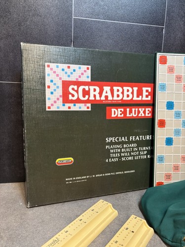 Vintage 1973 Scrabble DeLuxe Family Board Game Built In Turntable ...