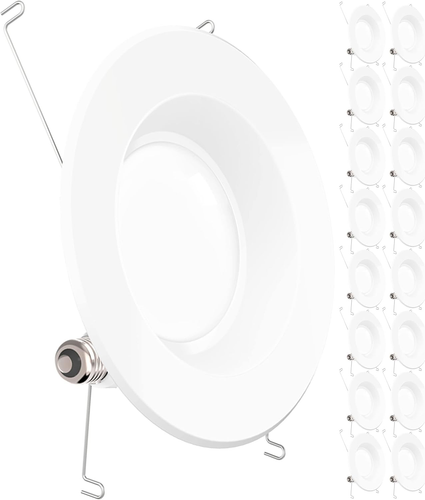 Sunco 16 Pack 6 Inch LED Can Lights, Retrofit Recessed Lighting, Smooth ...