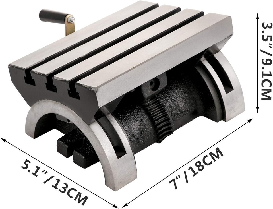 Tilting Milling Table 7x5inch Tilting Angle Machine 0-90°Adjustable ...
