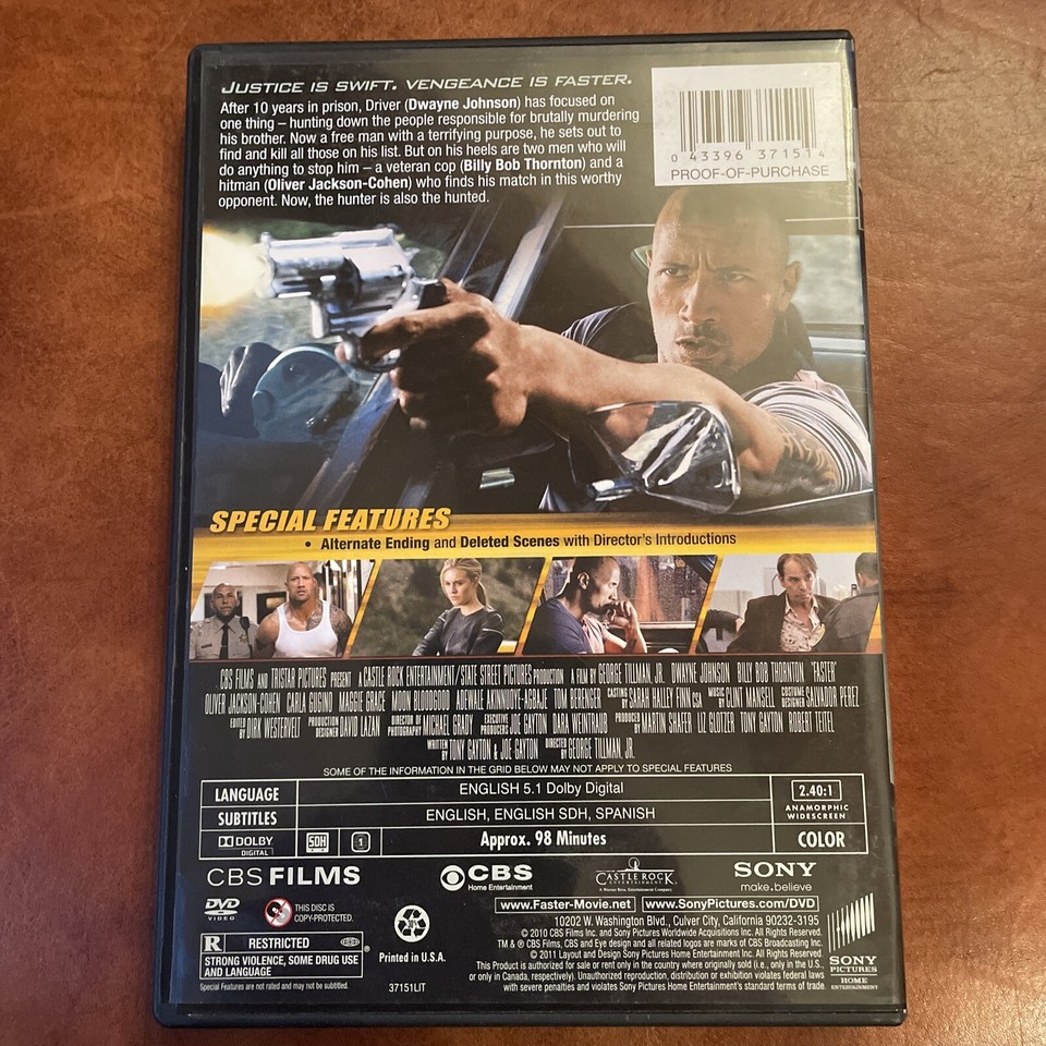 Faster - DVD By Dwayne Johnson,Billy Bob Thornton - VERY GOOD 43396371514| eBay