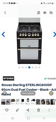 Stoves Sterling 600DF Duel Fuel Cooker - Black 5052263009905 | eBay UK