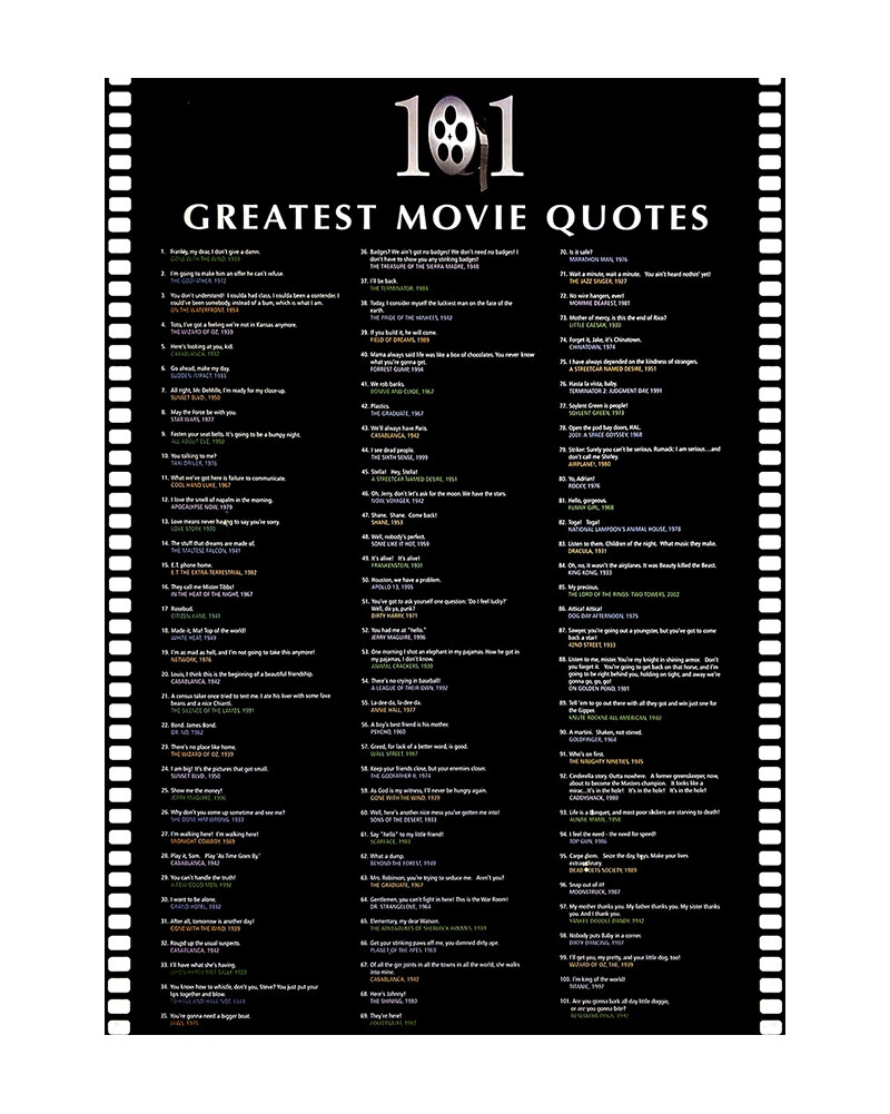 101 Movie Quotes Poster