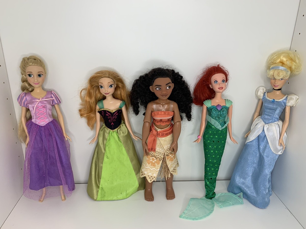 Disney Petite Princess Dolls Ariel Elsa Rapunzel Moana Lot Come Play