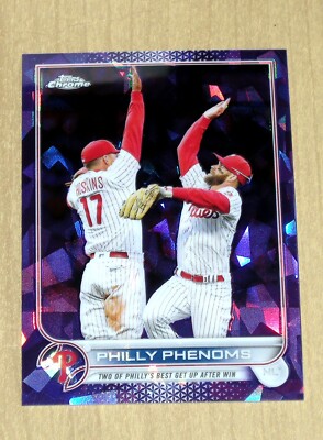 2022 Topps Chrome Update Sapphire Bry Harper/Hoskins PURPLE Refractor ...