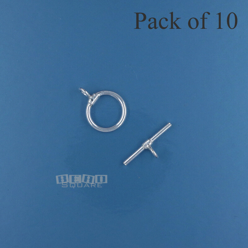 Solid Sterling Silver Round Toggle Clasp Bar Set Connector [Size ...