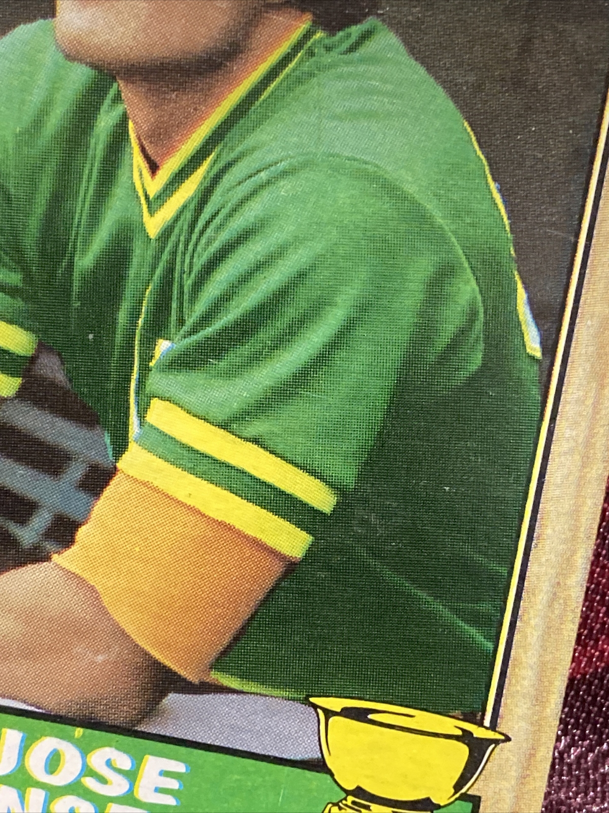 1987 Topps Jose Canseco Oakland Athletics #620 Baseball Card Error ...