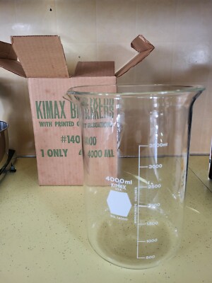 Vintage NIB Kimble Kimax 4000ML Glass Beaker 14005-4000 | eBay