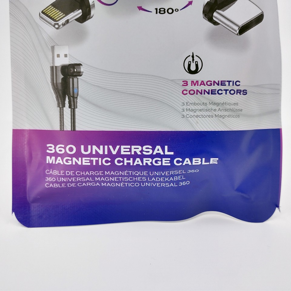 Statik 360 Magnetic Charging Cable 6FT/1.8M - 3 in 1 Smart Rotating ...