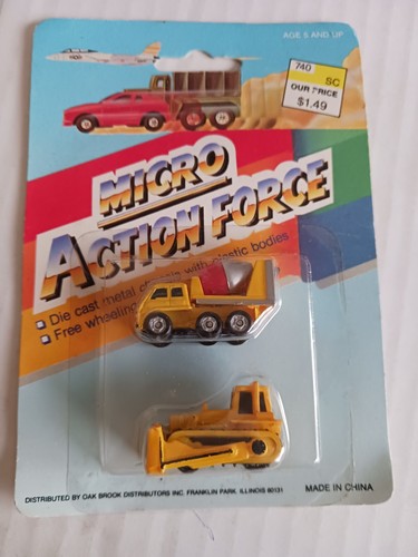 Vintage Micro Action Force Mixer Truck Bulldozer NEW SEALED | eBay