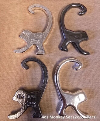 4 oz YPS 3D "Monkey Set" 999 fine silver bar by YPS - Yeager's Poured ...