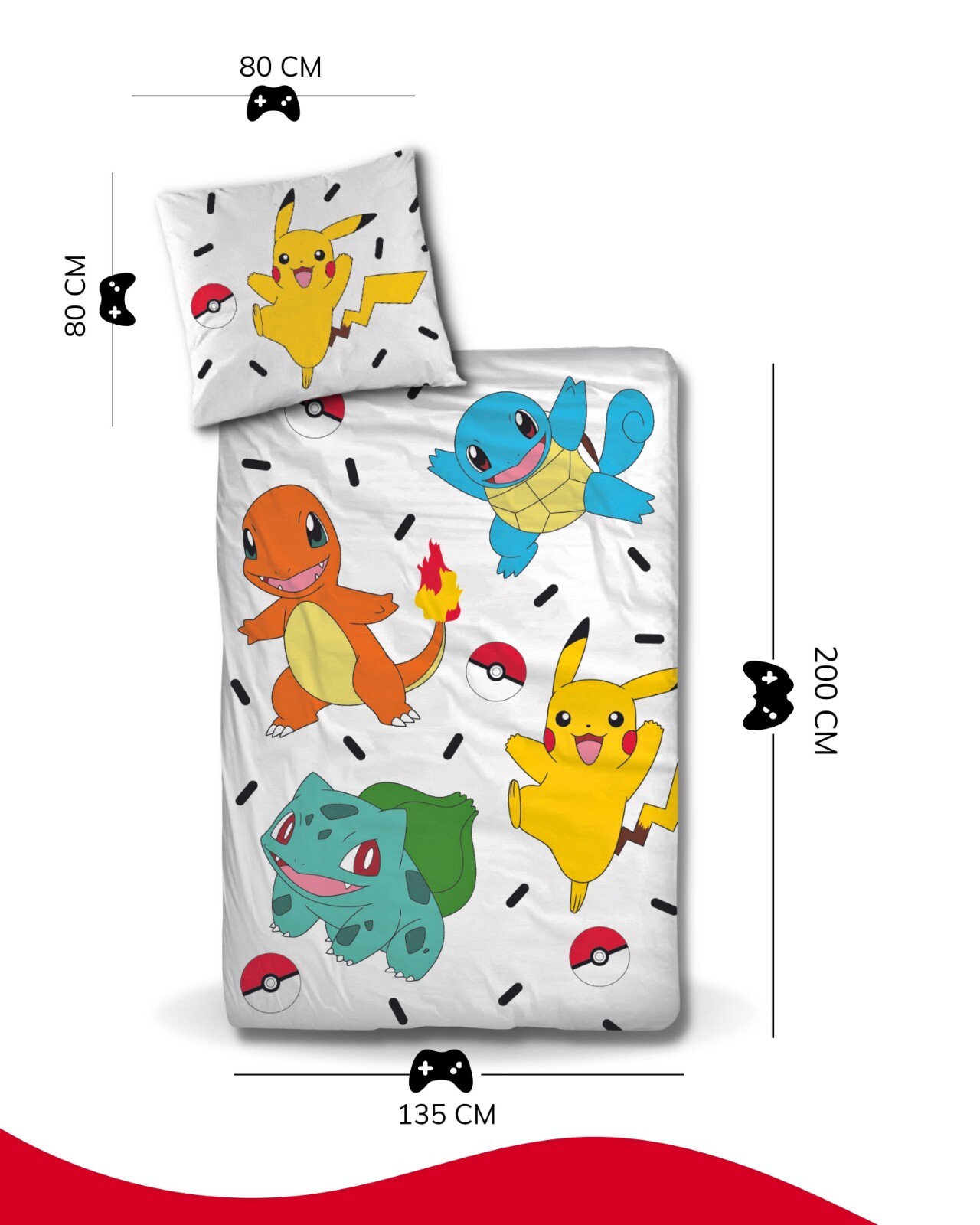 Pokémon Pikachu FLANELL/BIBER Kinder-Bettwäsche 80x80+135x200 cm 100% ...