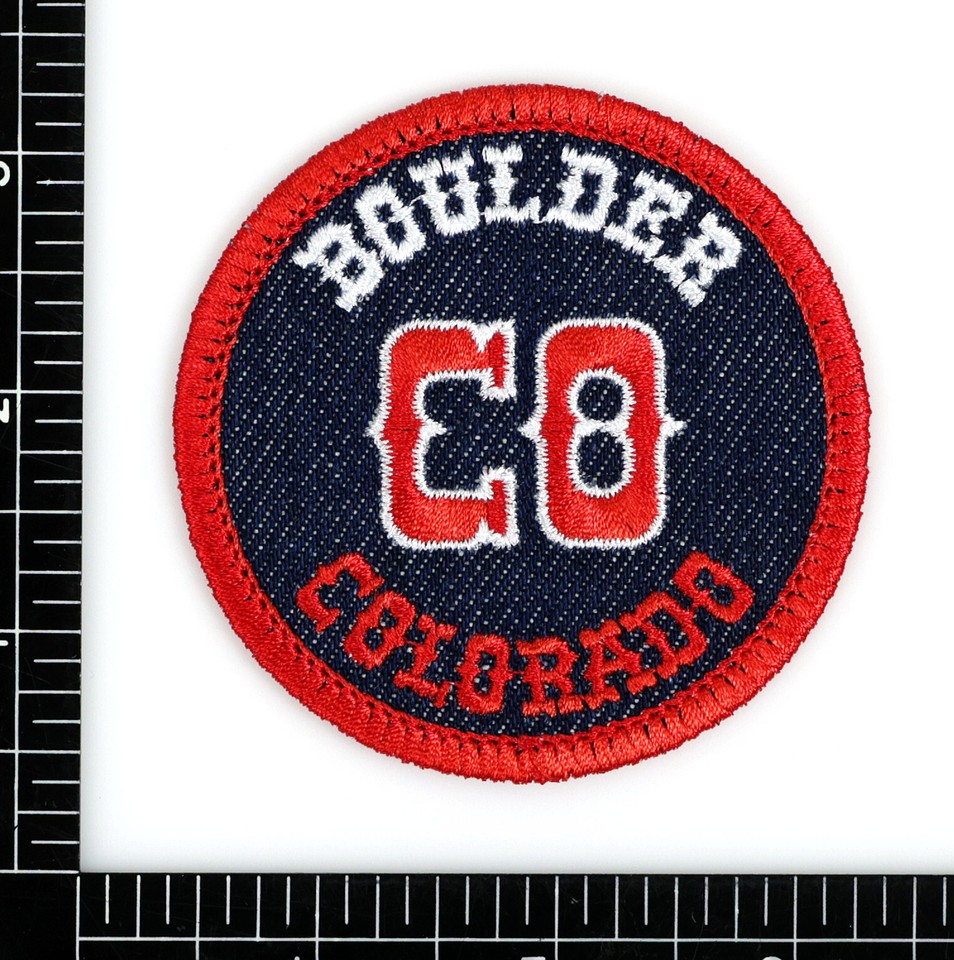 Boulder Colorado Embroidered Patch Black/Red Iron-On Sew-On Backpack ...