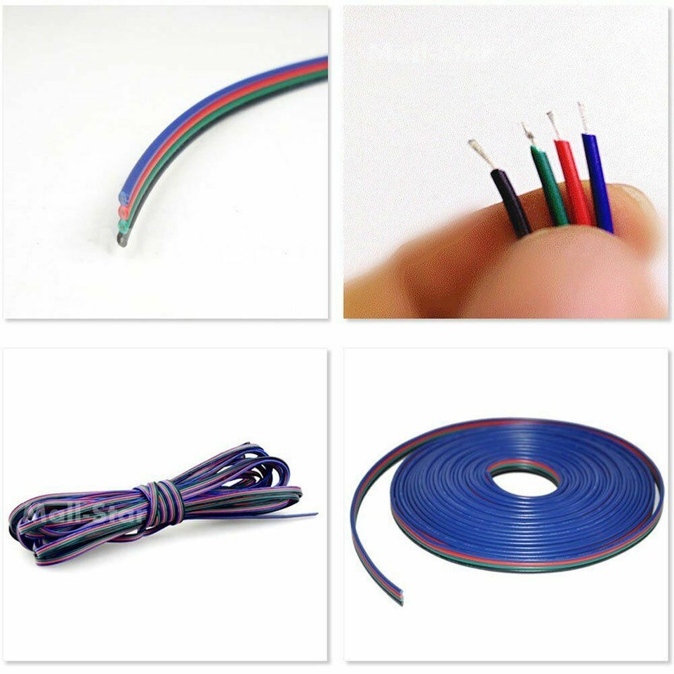 2 3 4 5pin RGB RGBW LED Strip extension cable cord power pixel wire ...