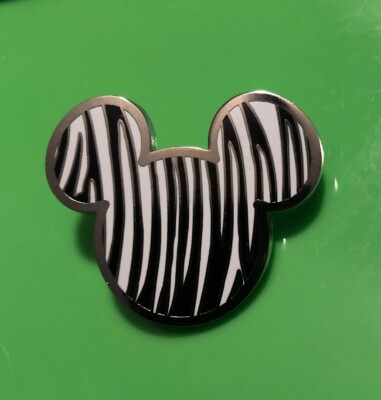 Disney Zebra Print Mickey Mouse Ears Lanyard Trading Pin Animal Print ...