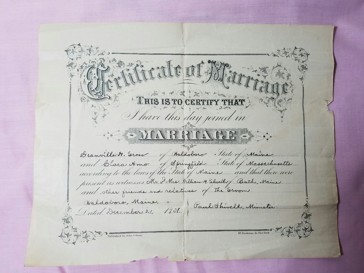 Missouri Marriage Certificate