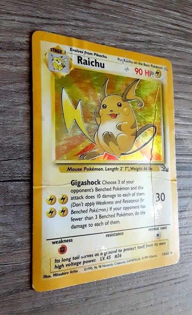Pokémon TCG Raichu Fossil 14 Holo Unlimited Holo Rare for sale online ...