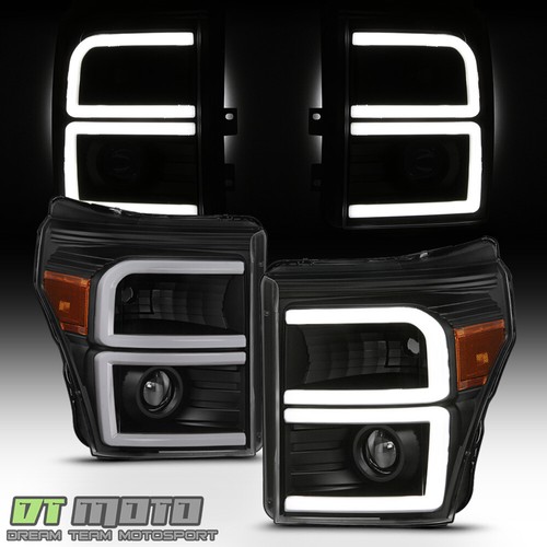 Black 2011-2016 Ford F250 F350 F450 SuperDuty Dual LED Tube Projector ...