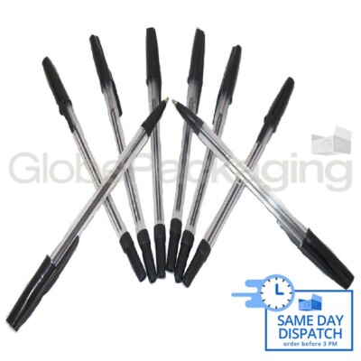 10 x QUALITY BLACK BALL POINT BALLPOINT BIRO PENS | eBay UK