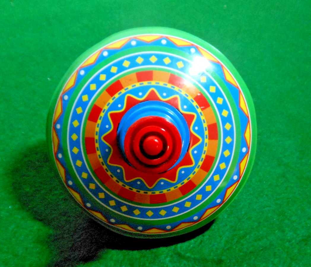 Schylling tin Push-Down Spinning Top 5" - WORKING | eBay